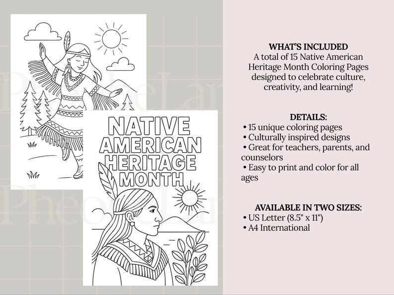 Native American Heritage Month Coloring Pages: Cultural Illustrations ...