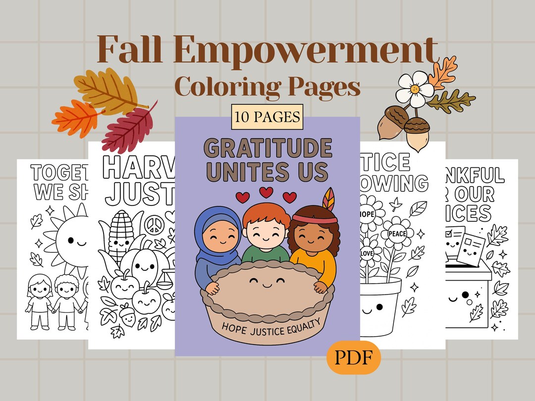 Fall Empowerment Coloring Pages | Kawaii Self-love Printables for ...