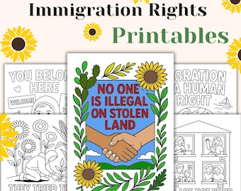 Immigration Coloring Pages: Human Rights and Social Justice Art, 5 ...