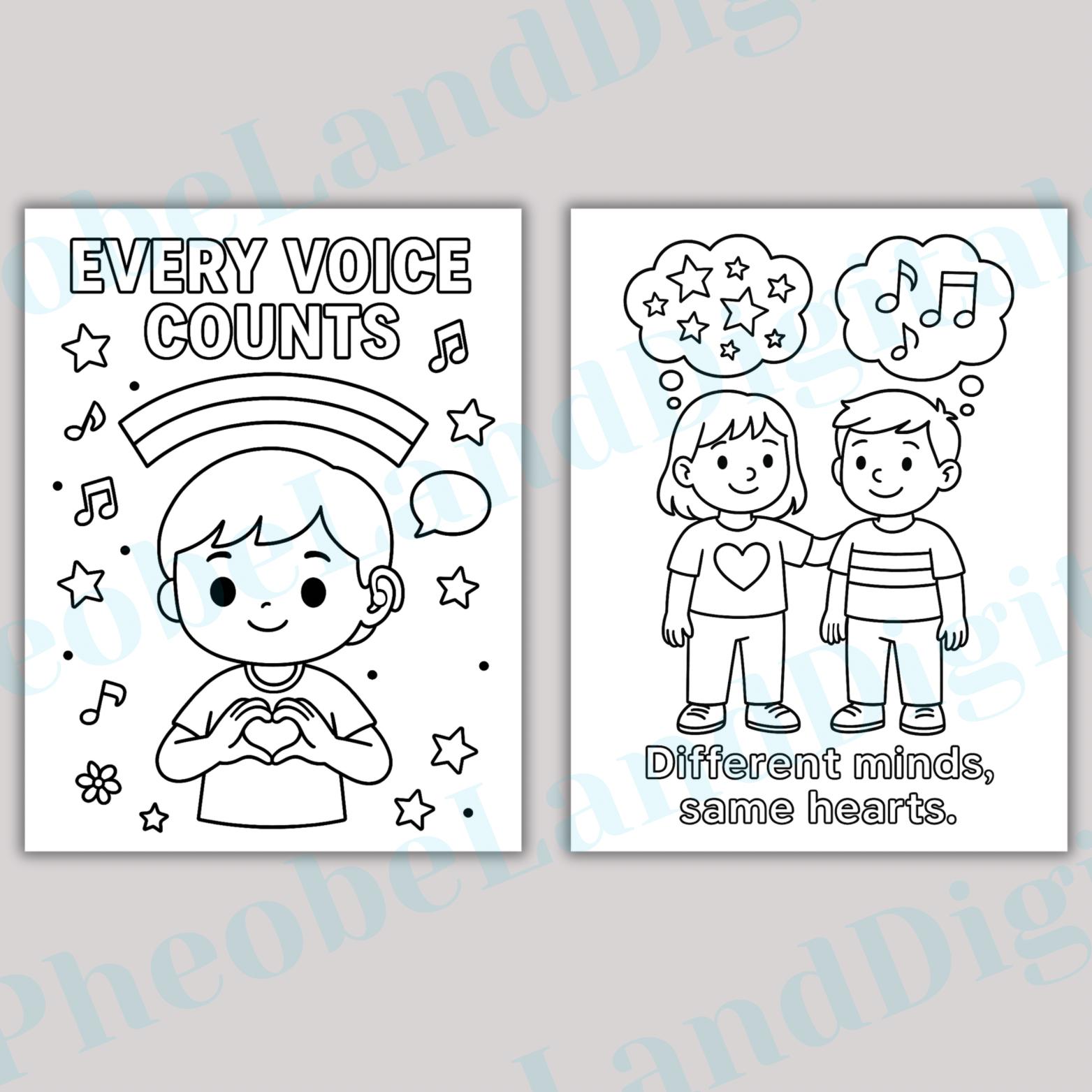 Autism Awareness and Disability Coloring Pages for Autistic Pride Day ...