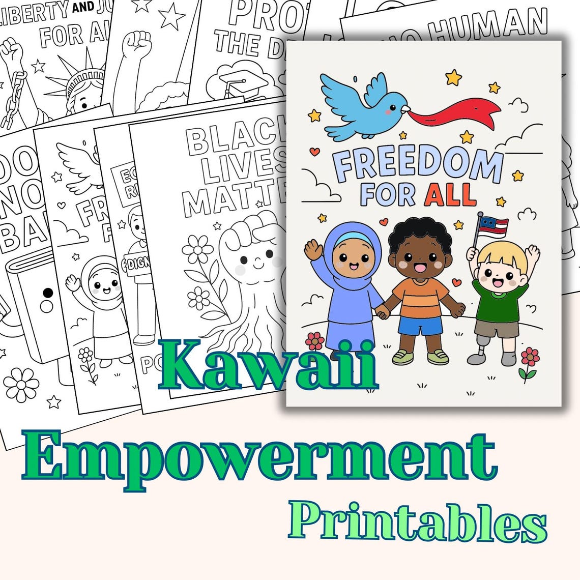 Empowerment Coloring Pages for Kids: Activism and Inclusion Art (PDF ...
