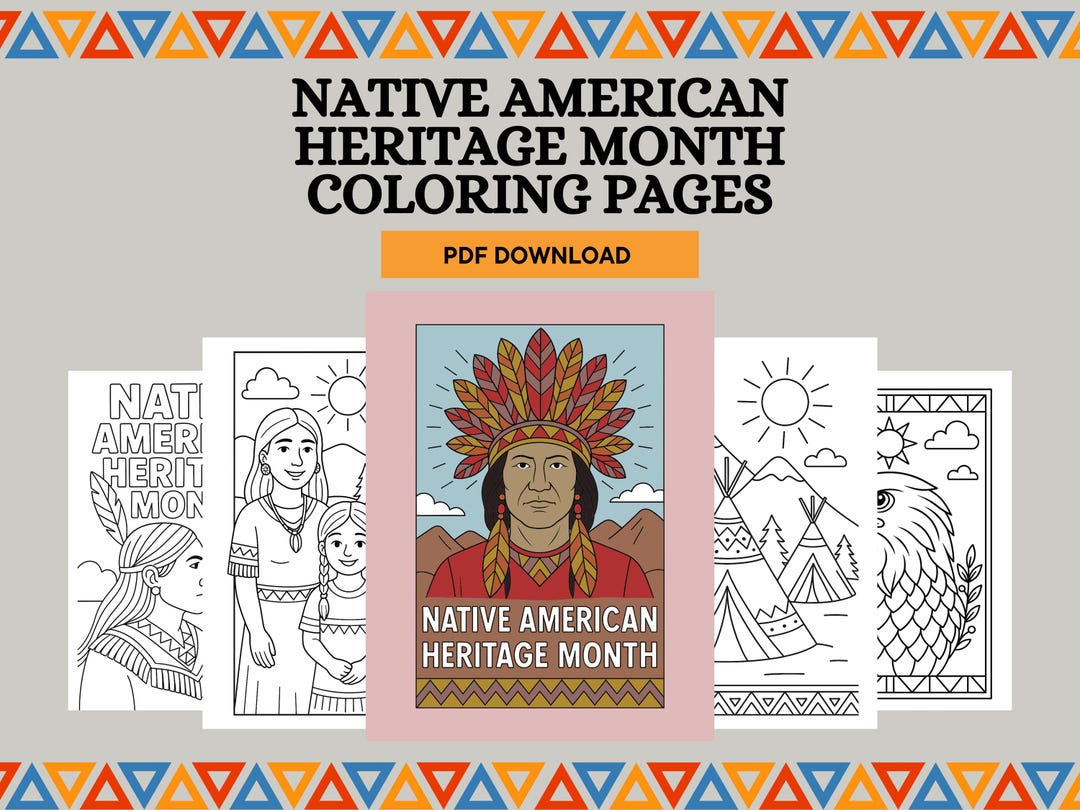 Native American Heritage Month Coloring Pages: Cultural Illustrations ...