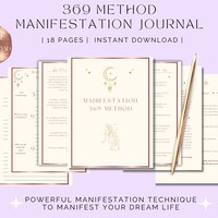 369 Manifestation Journal | Printable & Fillable PDF | 369 Method - Etsy