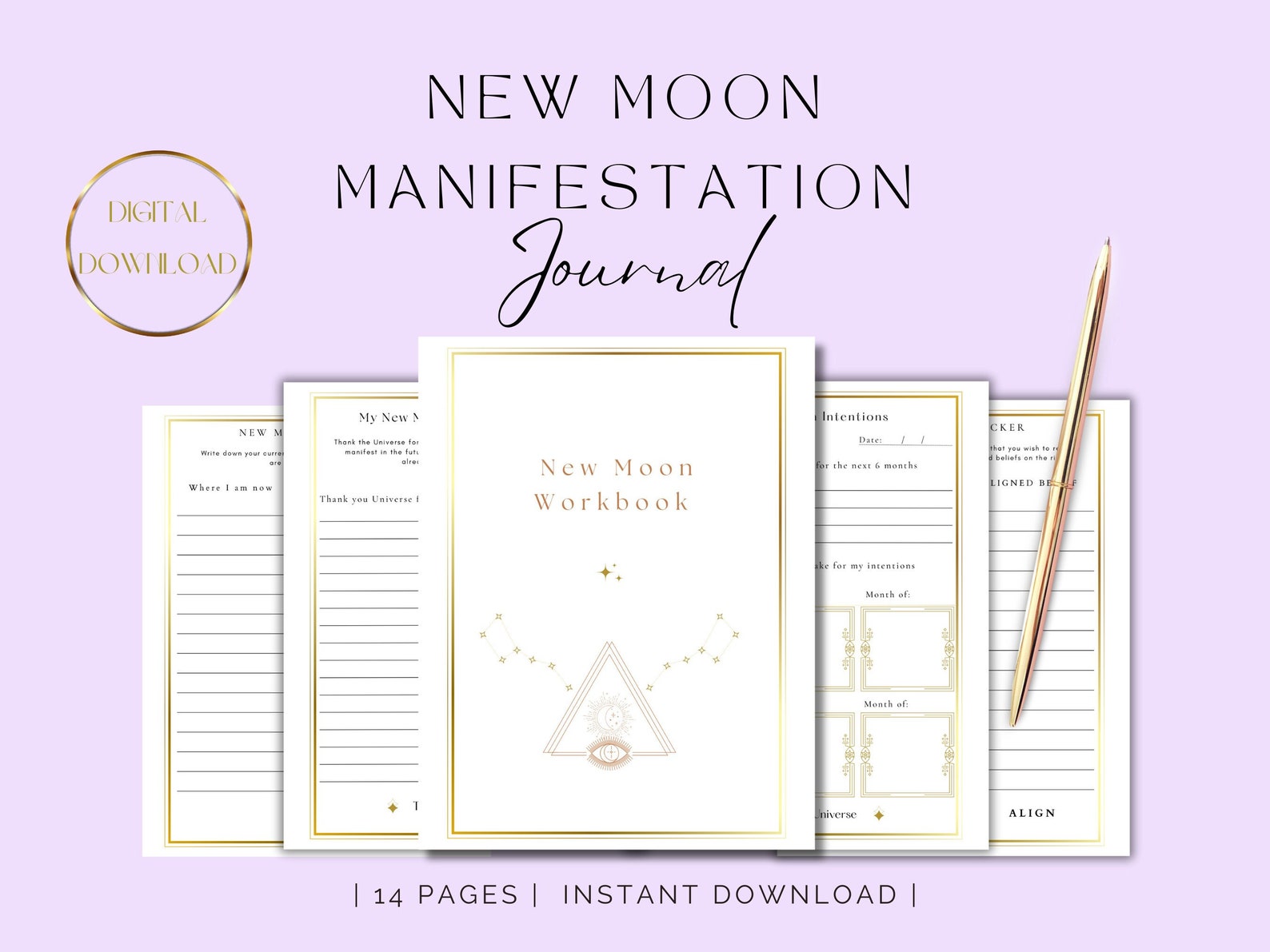 New Moon Manifestation Journal | New Moon Ritual | New Moon Beginnings ...