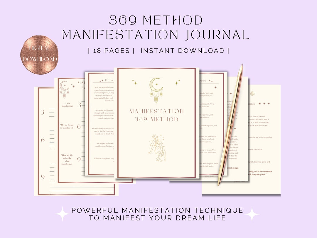 369 Manifestation Journal | 369 Method Template | Manifestation Kit ...