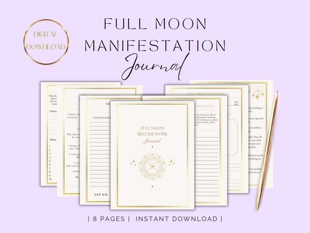 Full Moon Release Work Journal | Full Moon Workbook Printable ...