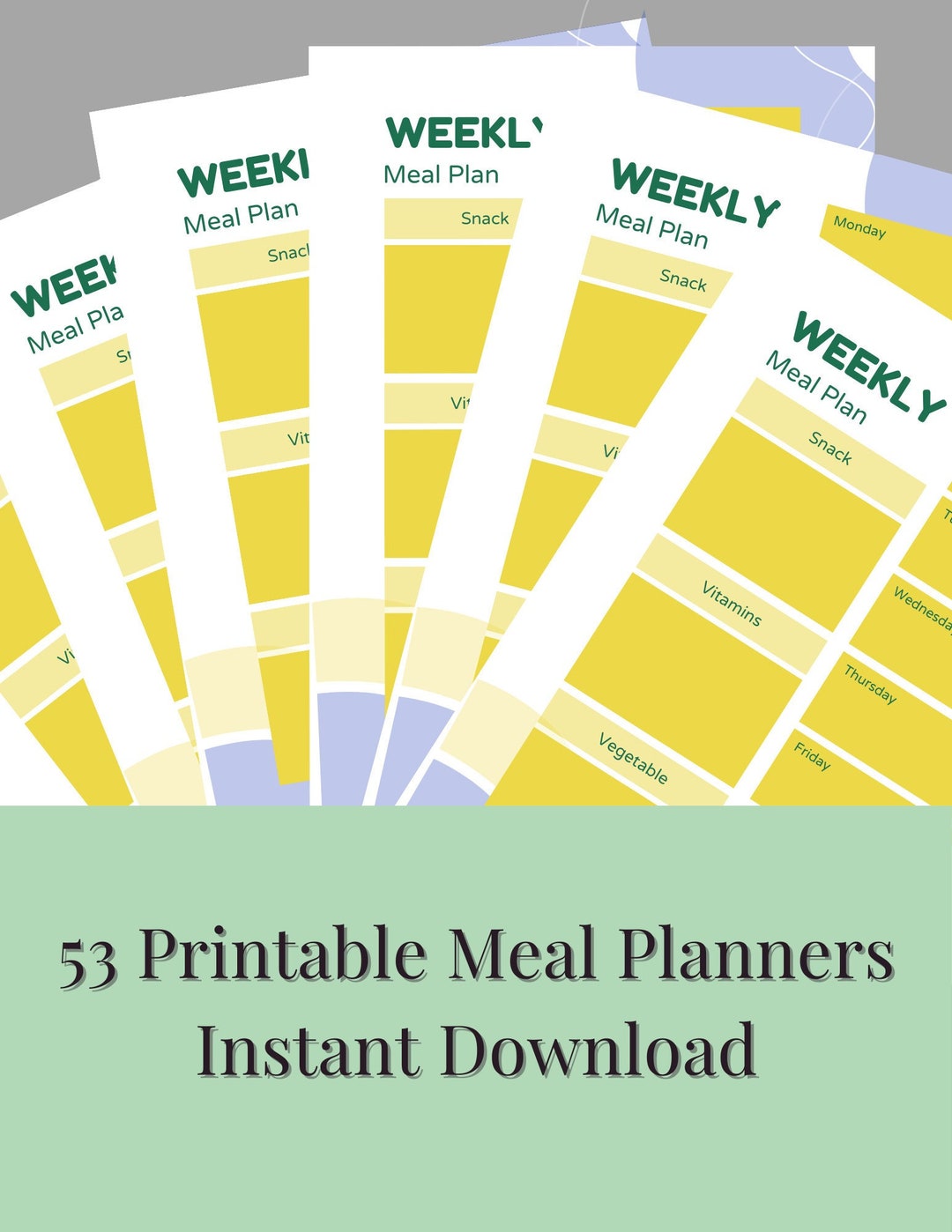 Printable Weekly Meal Planner Digital Download Meal Planning 8.5x11 In ...