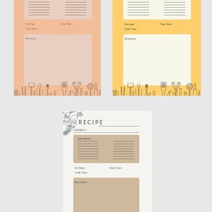 Printable Recipe Cards Digital Download 4in X 6in Yellow 150 - Etsy