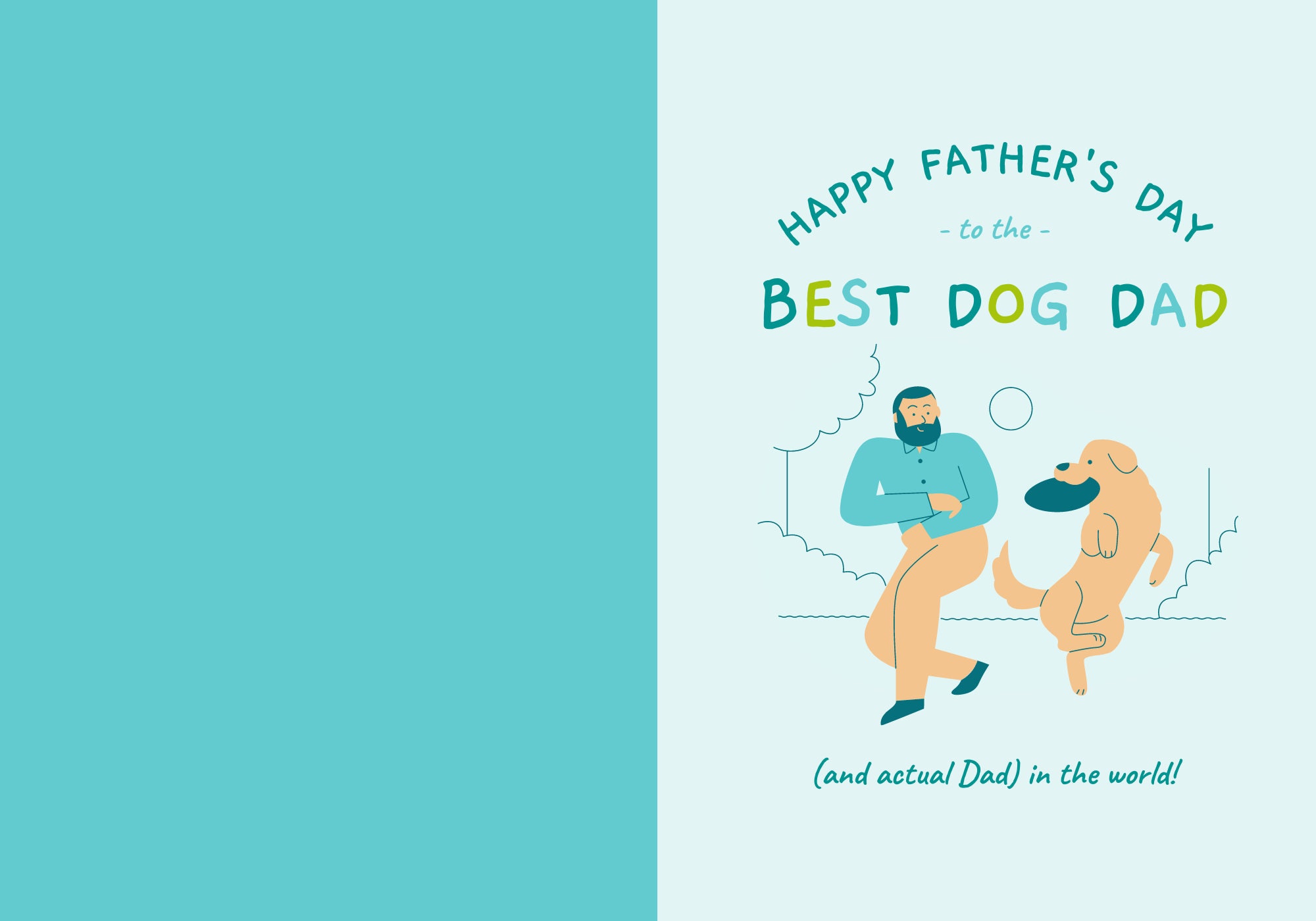 Printable Father's Day Card Digital Download Dog Dad Card - Etsy