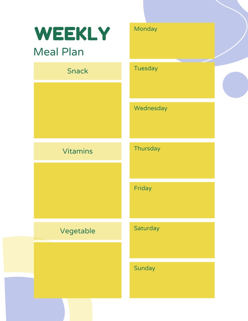 Printable Weekly Meal Planner Digital Download Meal Planning 8.5x11 In ...