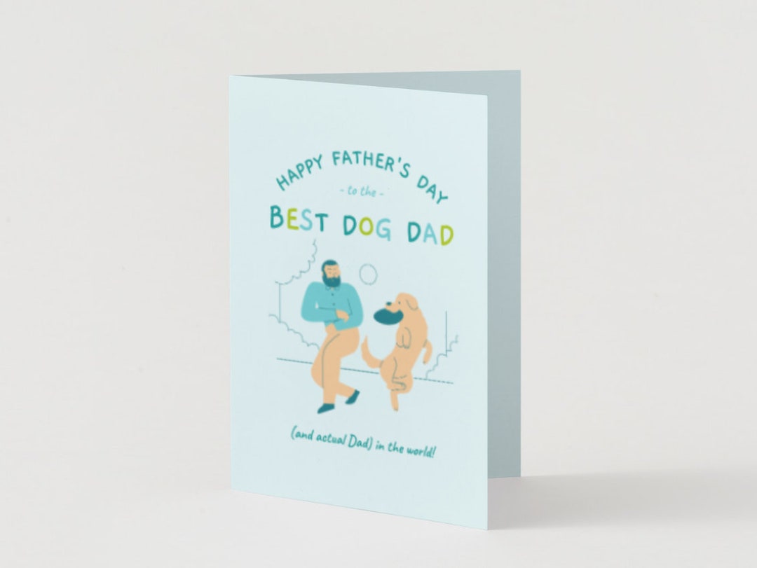 Printable Father's Day Card Digital Download Dog Dad Card - Etsy