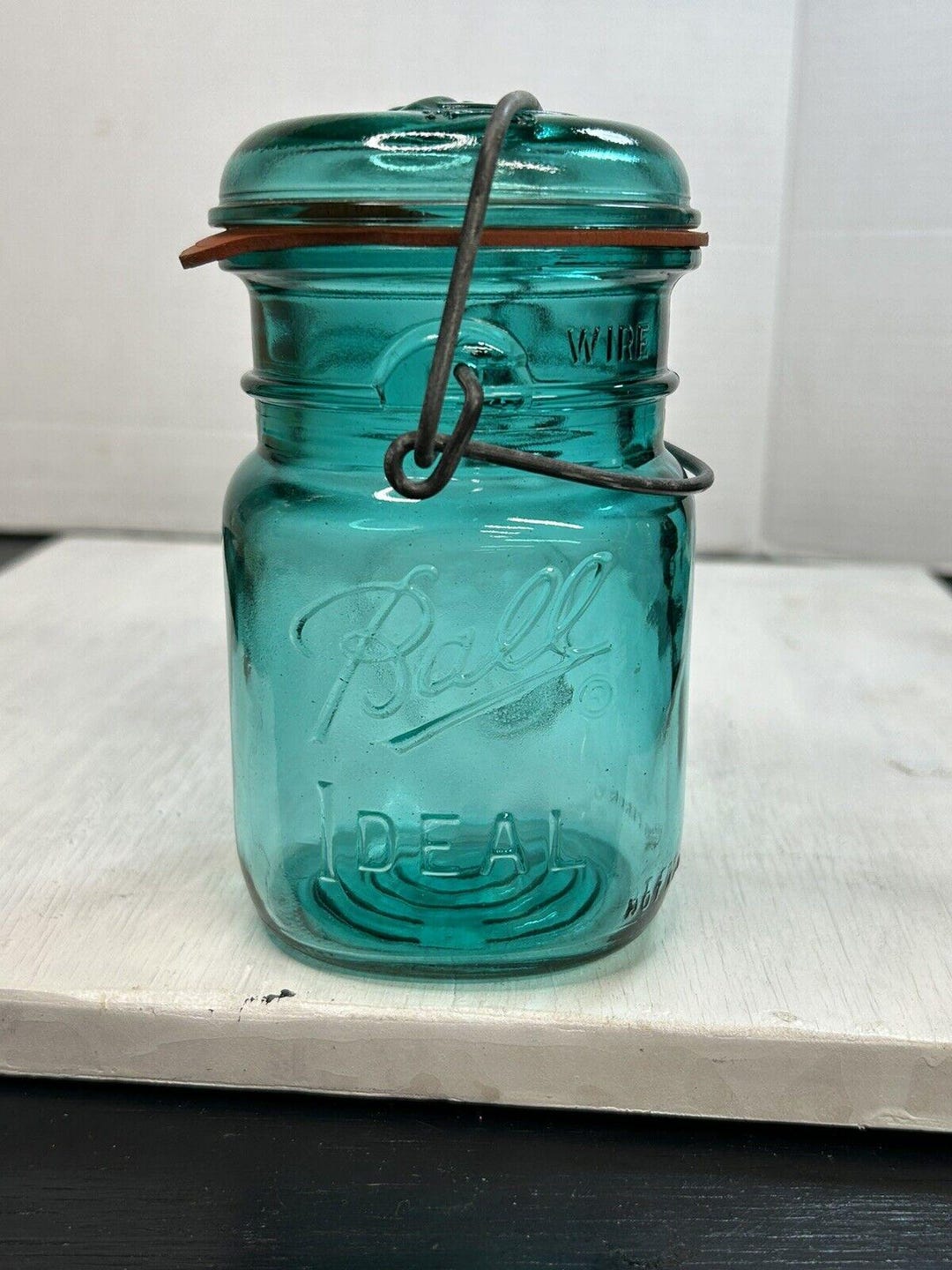 Very Rare Vintage BALL IDEAL Blue Wire Mason Jar Glass Lid Bicentennial ...