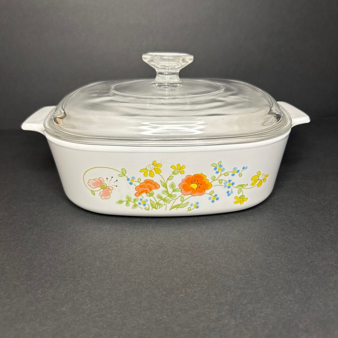 Vintage Rare Pattern Corning Ware Wildflower Poppy Square 2-quart ...