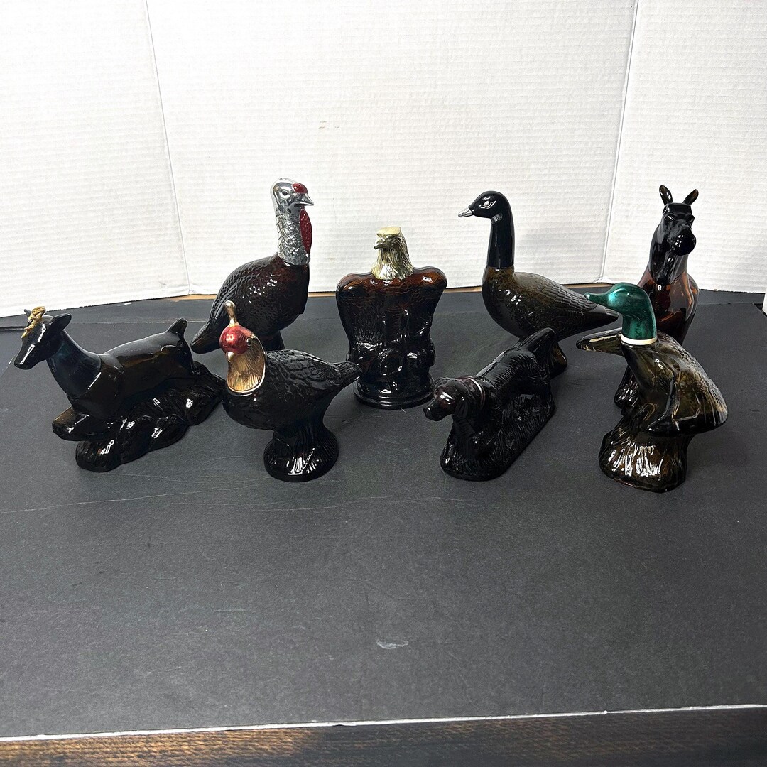 8 Vintage Avon Glass Decanter/ Aftershave Bottles. Wild Country & Deep ...