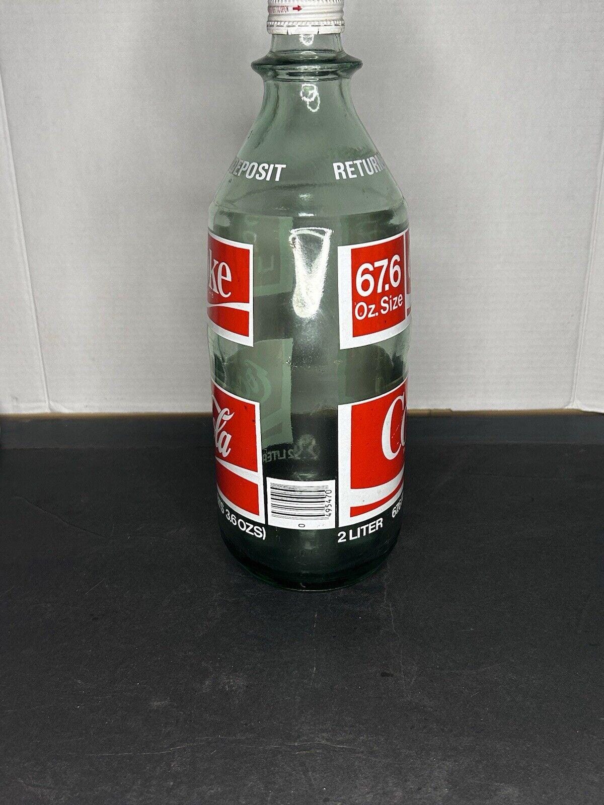 1970s Vintage COCA COLA 2 Liter Green Glass Coke Bottle 67.6 Fl Oz Cap ...