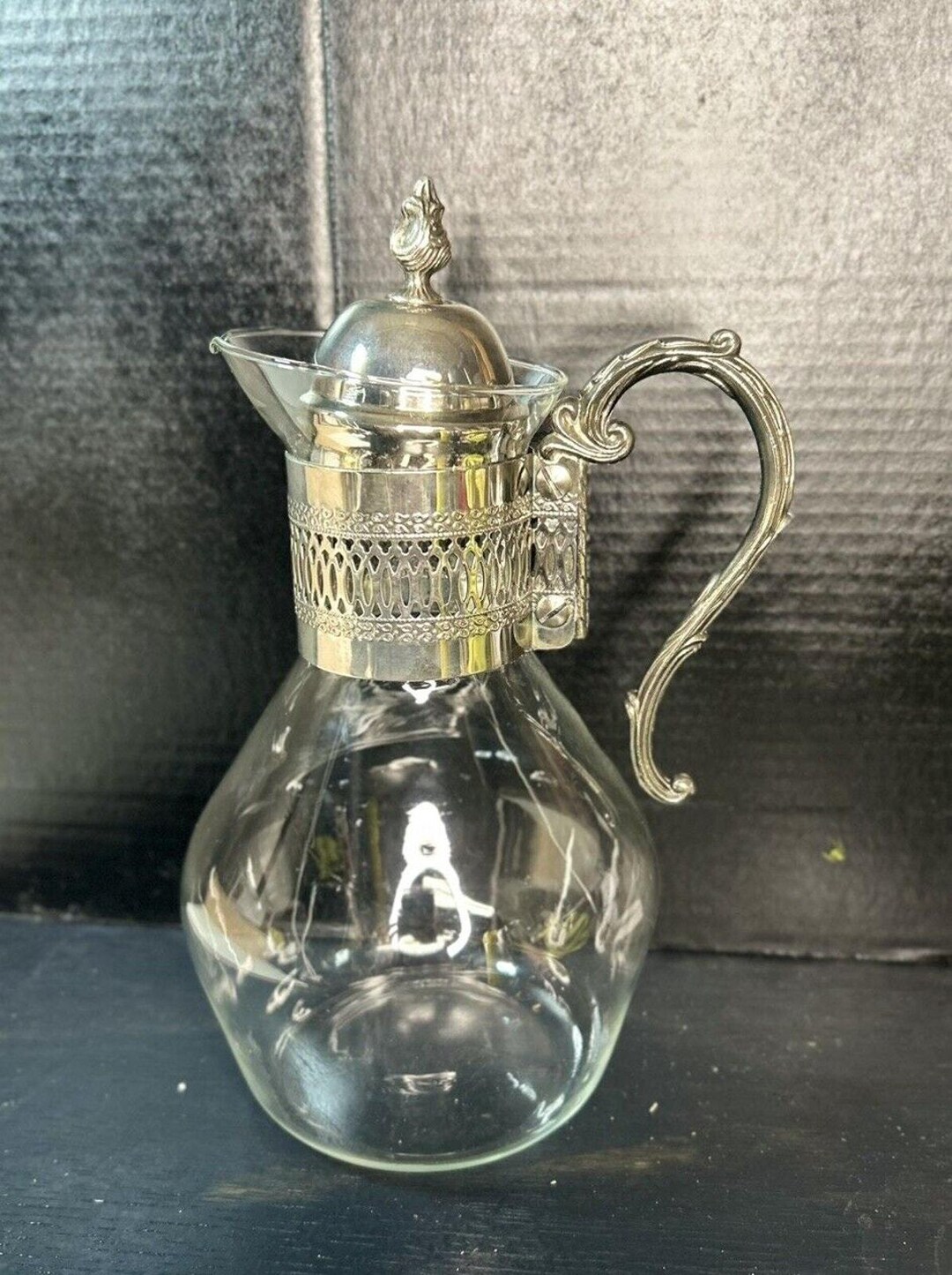 Very Rare Vintage MCM Corningware Glass Pitcher With Silver-plated Neck ...