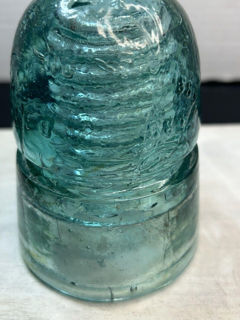 Glass Insulator: W Brookfield 45 Cliff St NY 21 Ice Blue Color Heavy ...