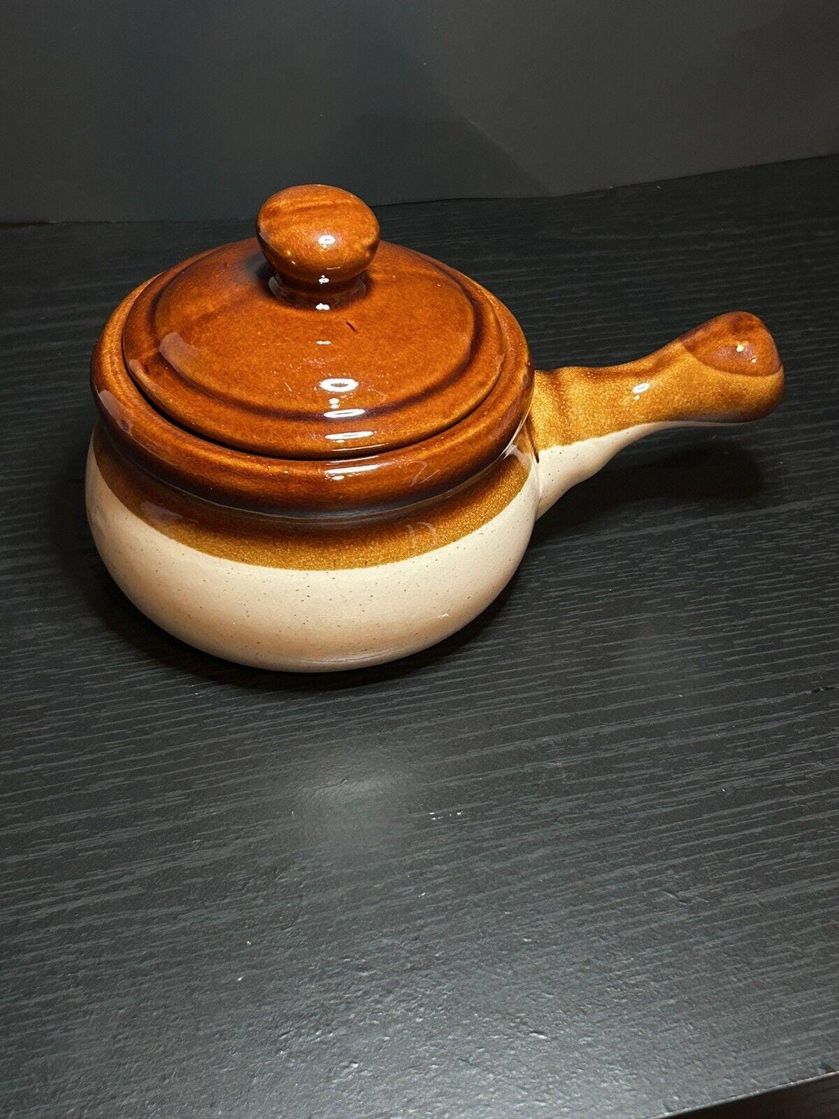 Vintage Stoneware Mini Crock W/ Lid & Handle - Etsy