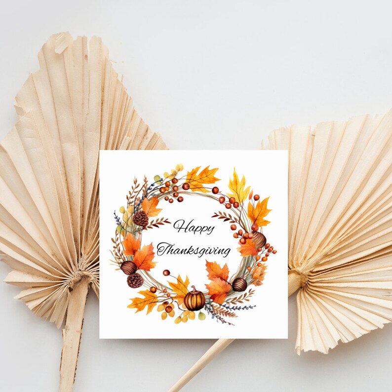 Thanksgiving Wreath, Thanksgiving Day Wreath, Fall Watercolor Wreath ...