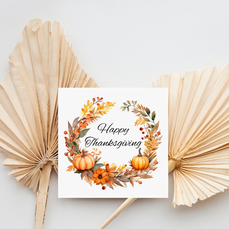 Thanksgiving Wreath, Thanksgiving Day Wreath, Fall Watercolor Wreath ...