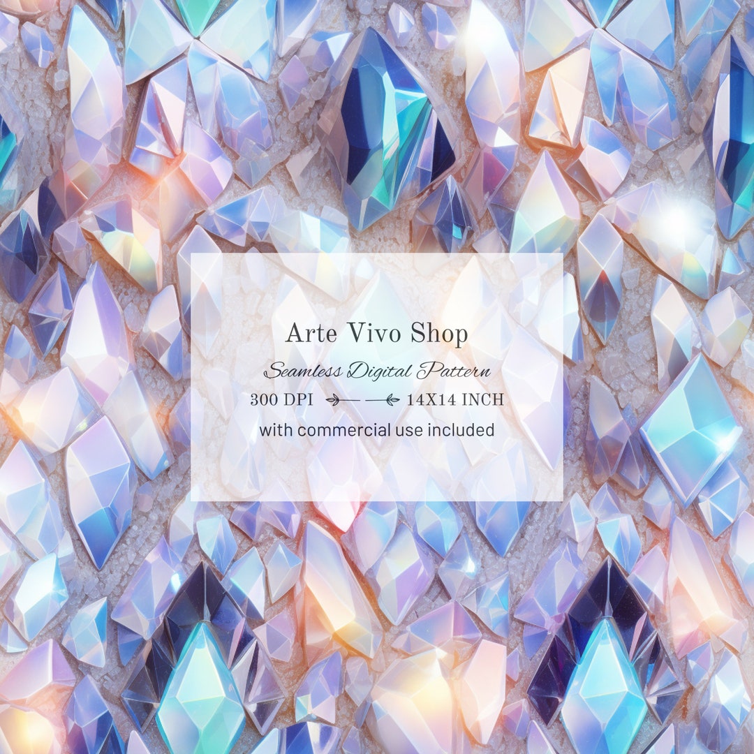 Seamless Diamond Textures - Digital Printable Digital Crystal Diamond ...