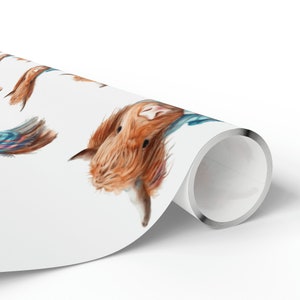 Highland Cow Wrapping Paper on Roll, Scottish Cow Gift Wrap, Animal ...