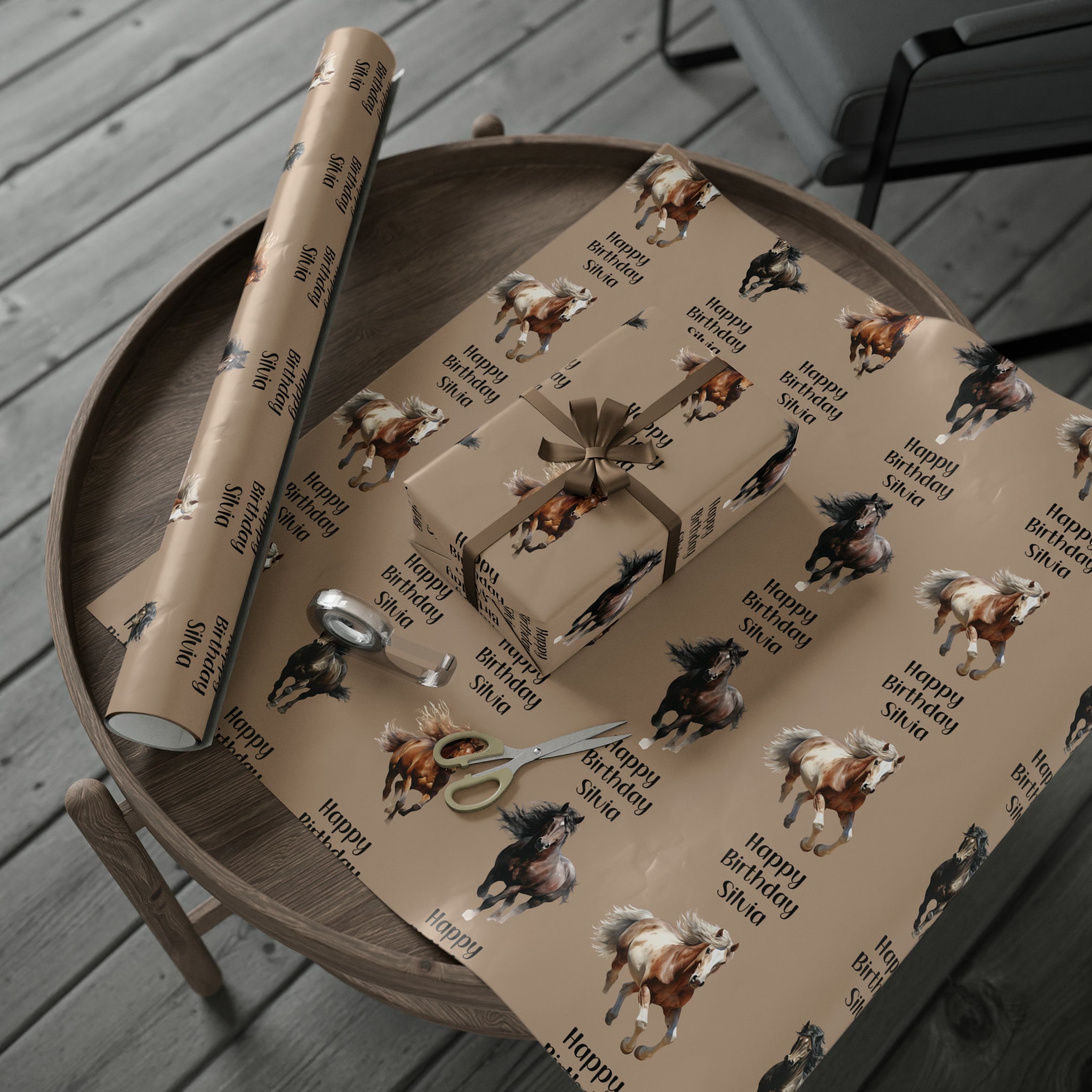 Personalized Horse Birthday Paper, Horse Wrapping Paper on Roll ...