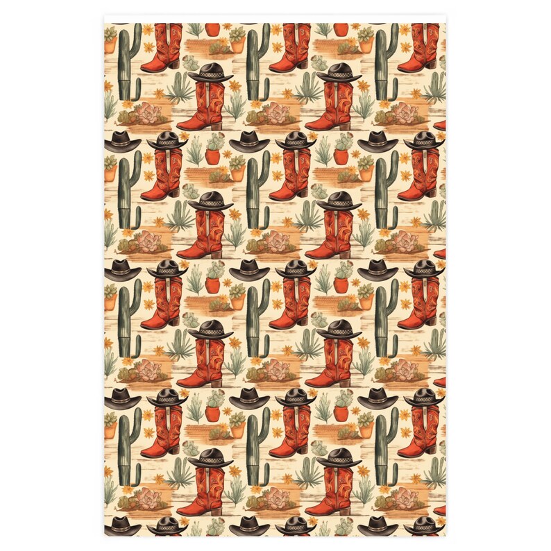 Western Wrapping Paper, Cowboy Gift Wrap, Western Gift Wrap, Farm ...