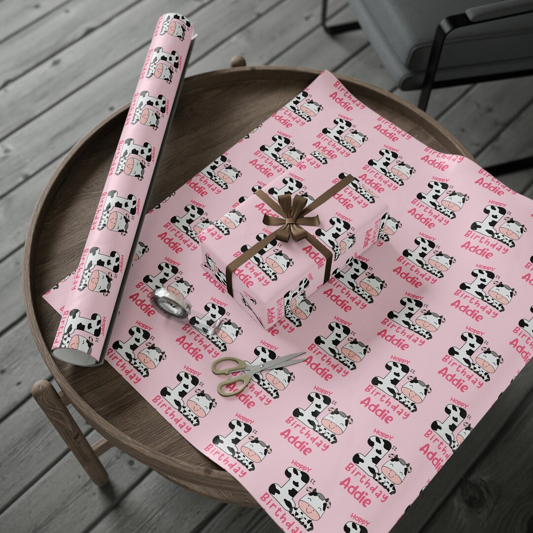 Personalized Cow Girl 1st Birthday Wrapping Paper, Childs Western Gift ...