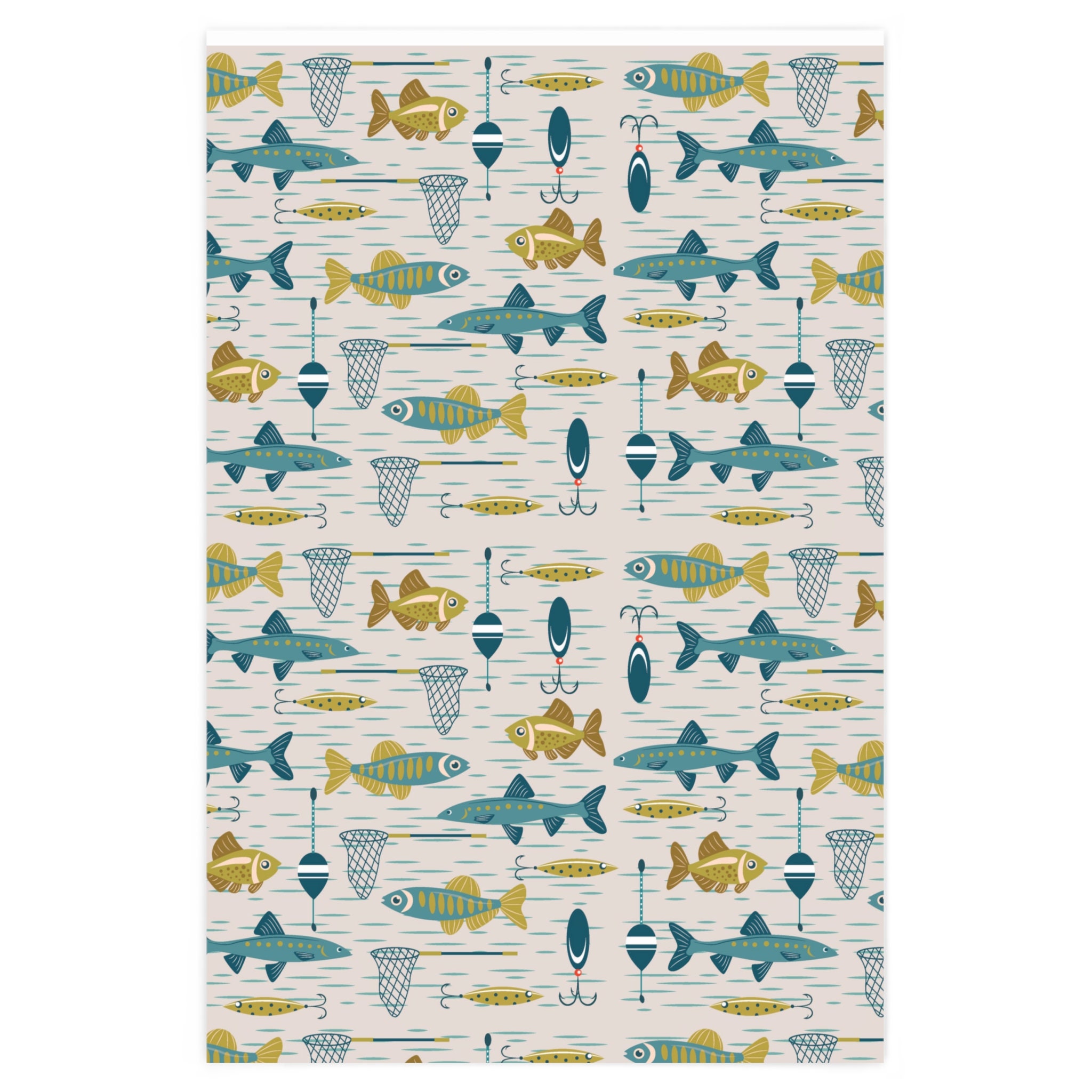 Fish Wrapping Paper Roll, Fishing Birthday Gift Wrap, Father's Day ...