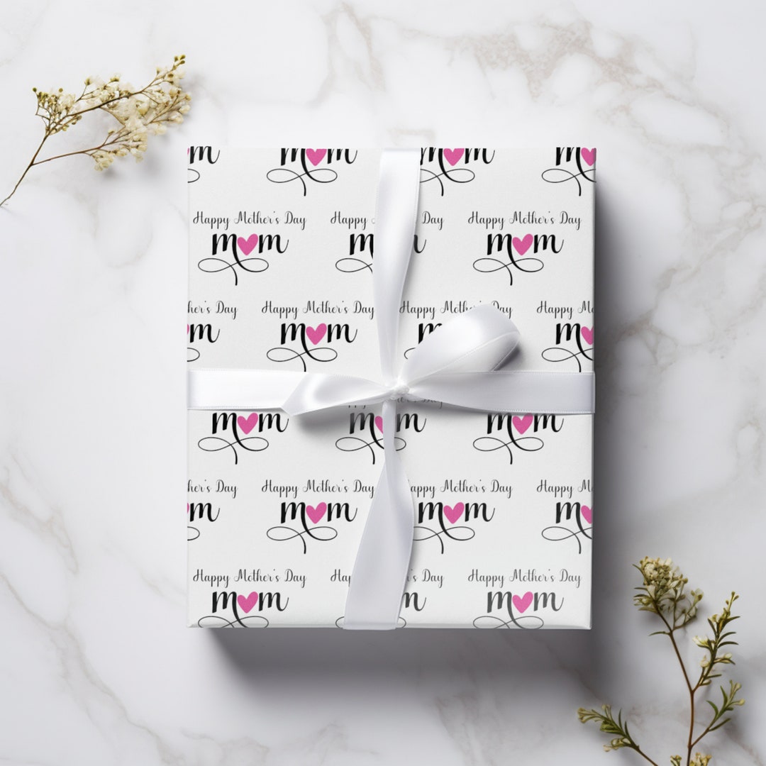 Mother's Day Wrapping Paper on Roll, Gift Wrap for Mom, Cute Gifting ...