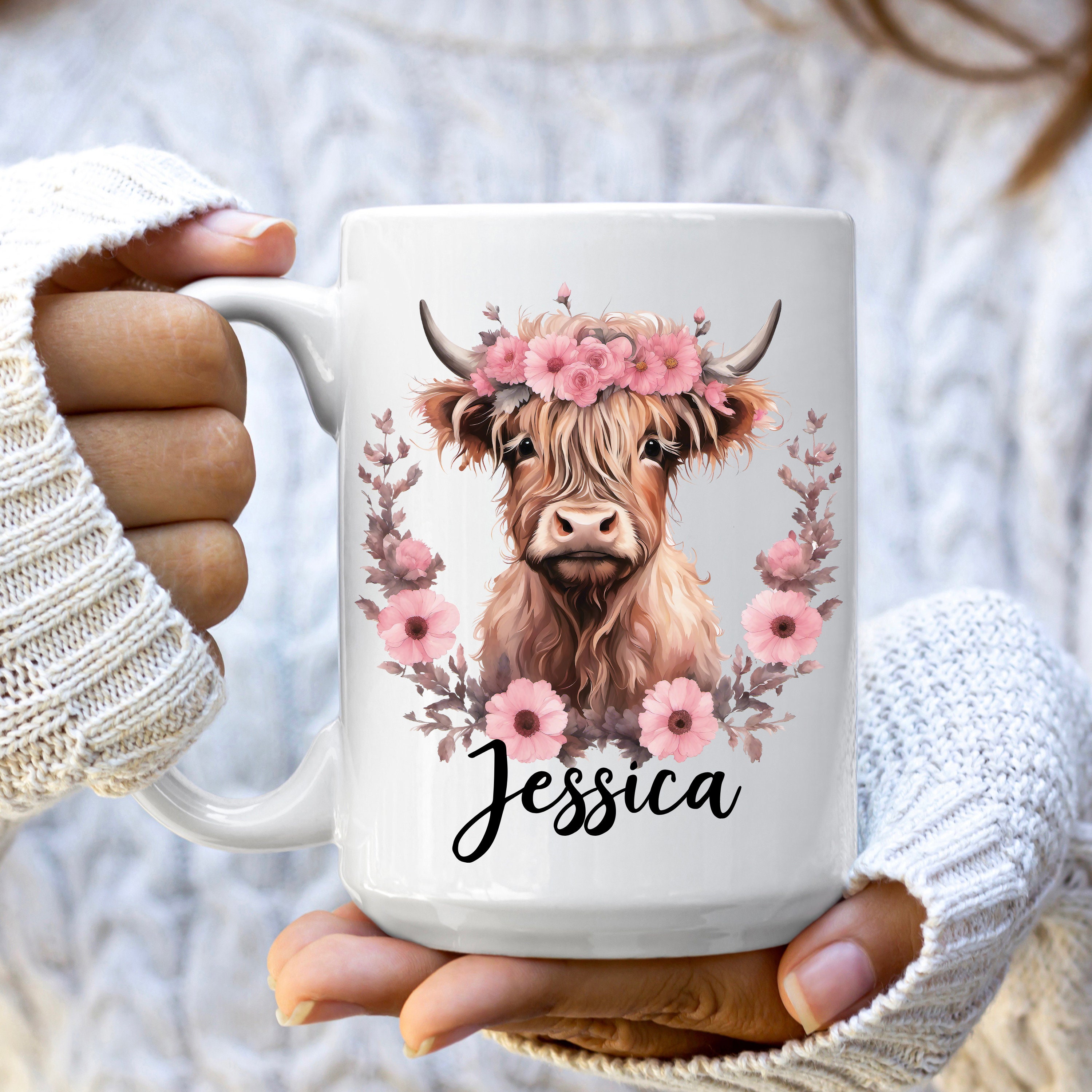 Highland Cow Coffee Mug, Highland Cow Tea Cup, Scottish Cow, Cow Lovers ...