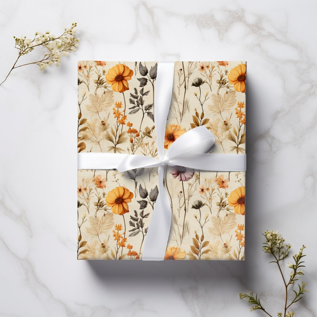 Wildflower Wrapping Paper on Roll for Mother's Day, Botanical ...