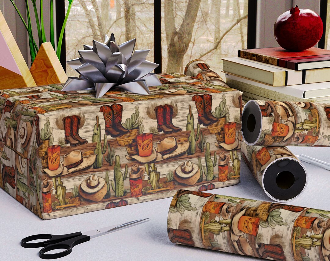 Western Wrapping Paper, Cowboy Gift Wrap, Western Gift Wrap, Farm ...