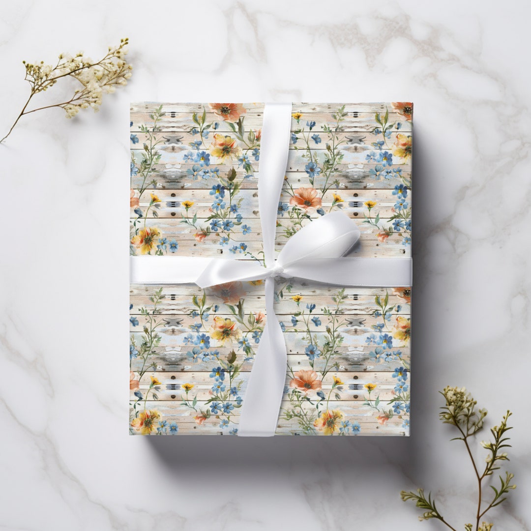Wildflower Wrapping Paper on Roll for Mother's Day, Botanical ...