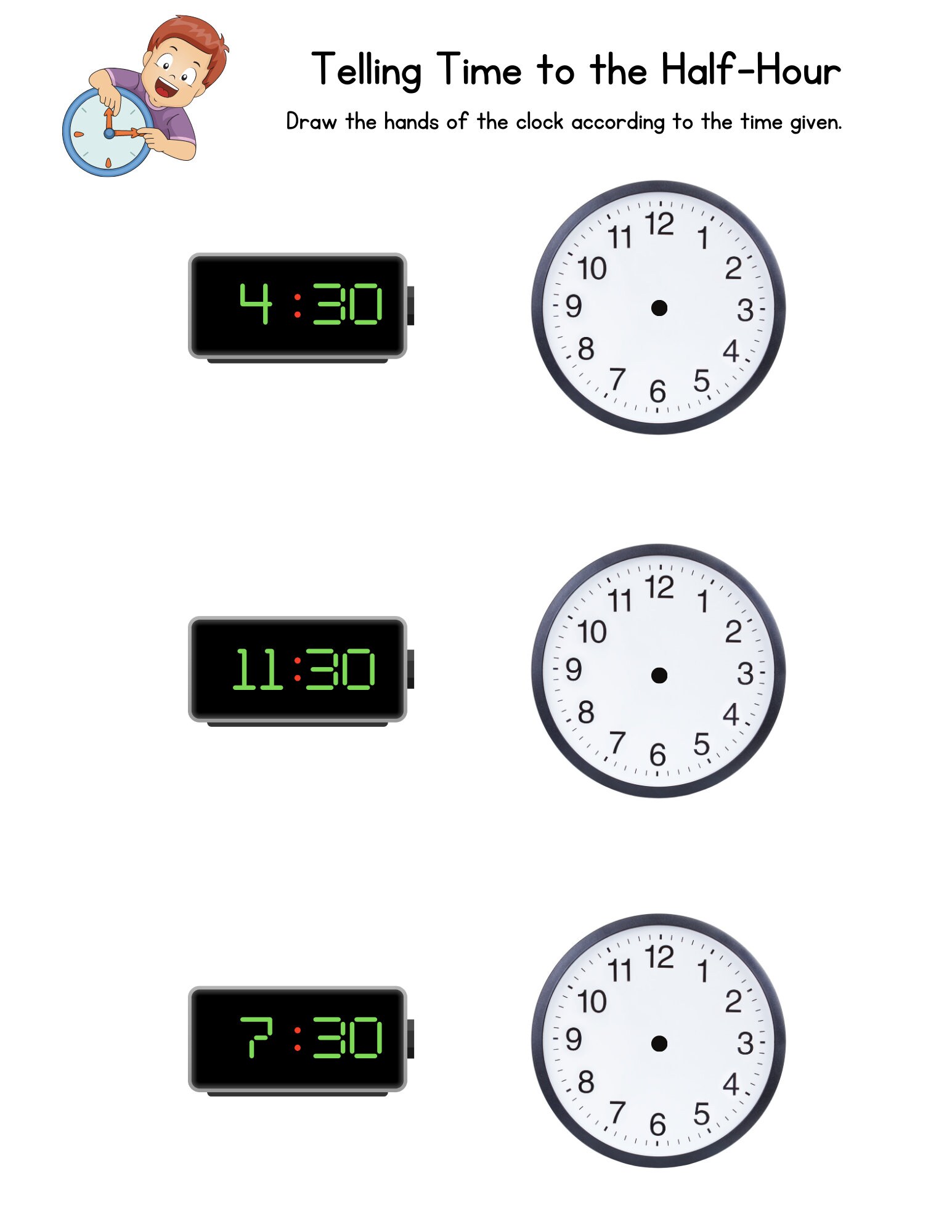 Telling Time Printable Telling Time Clock Worksheets Etsy Australia