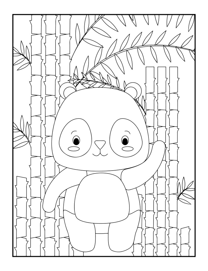 Panda Coloring Pages for Kids Kids Coloring Pages Instant - Etsy