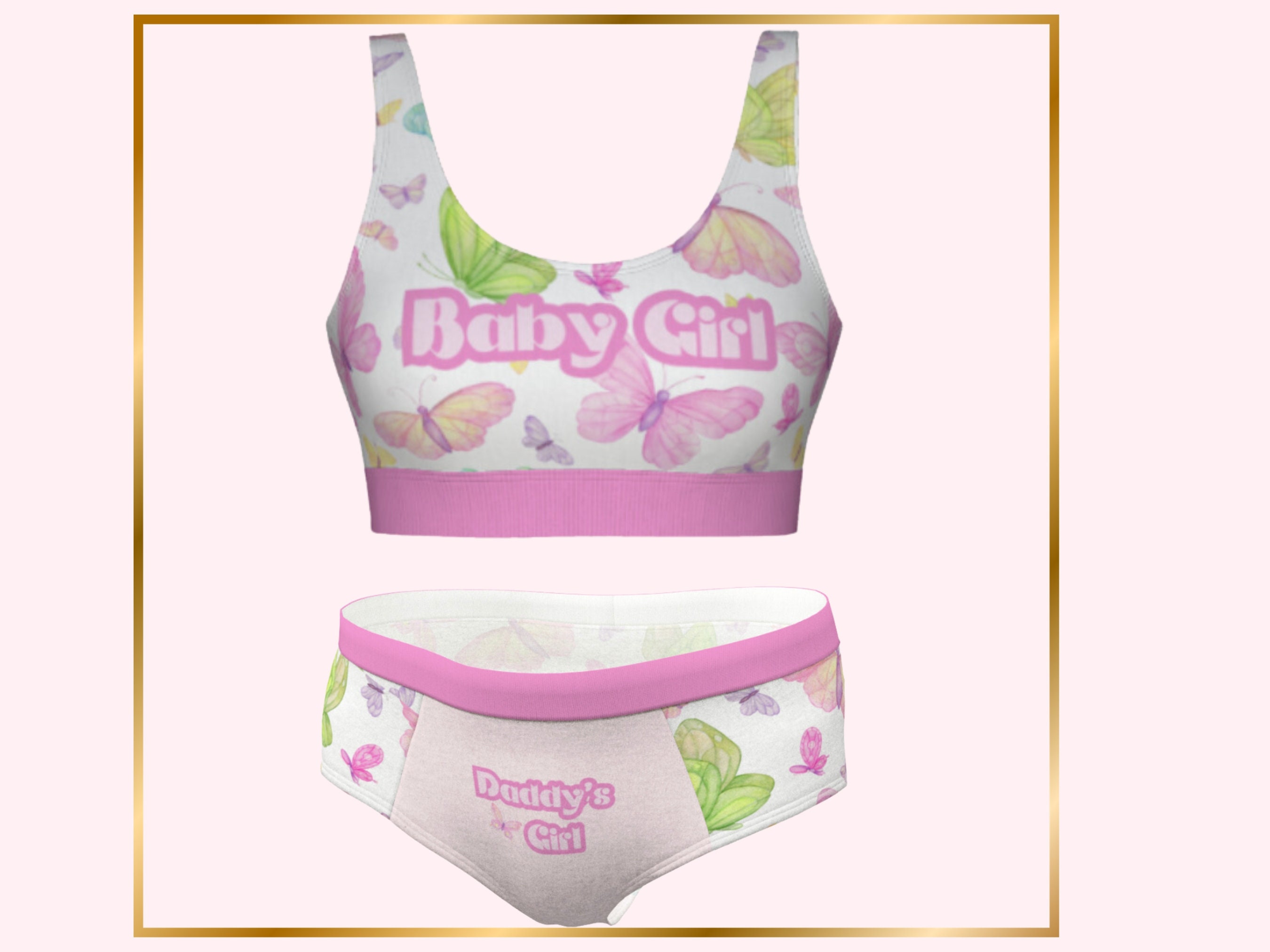 Bra And Panty Set Ddlg Naughty Panties T For Submissive Abdl