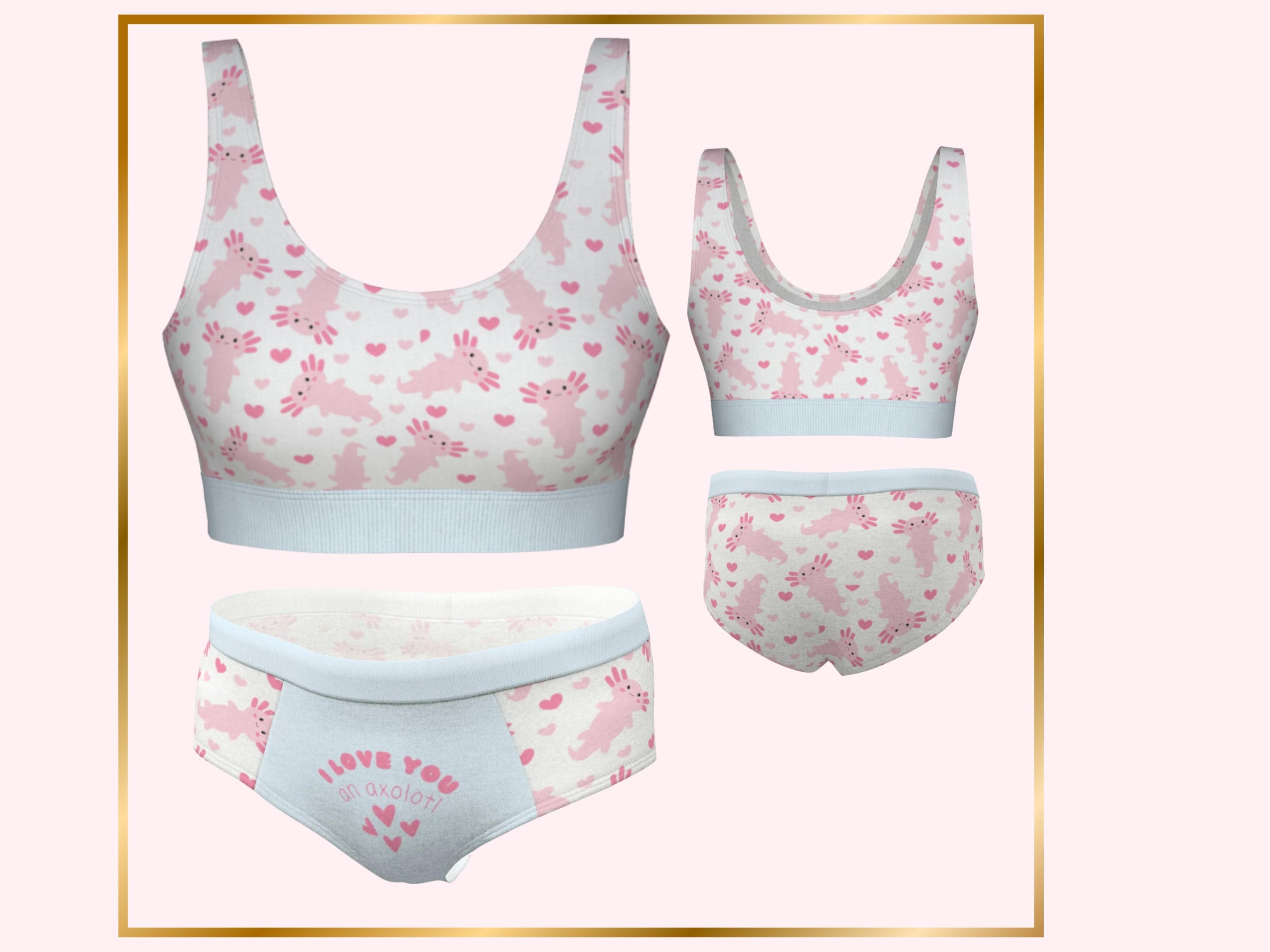 Axolotl Bra and Panty Set ABDL Clothing Little Space Age Regression ...