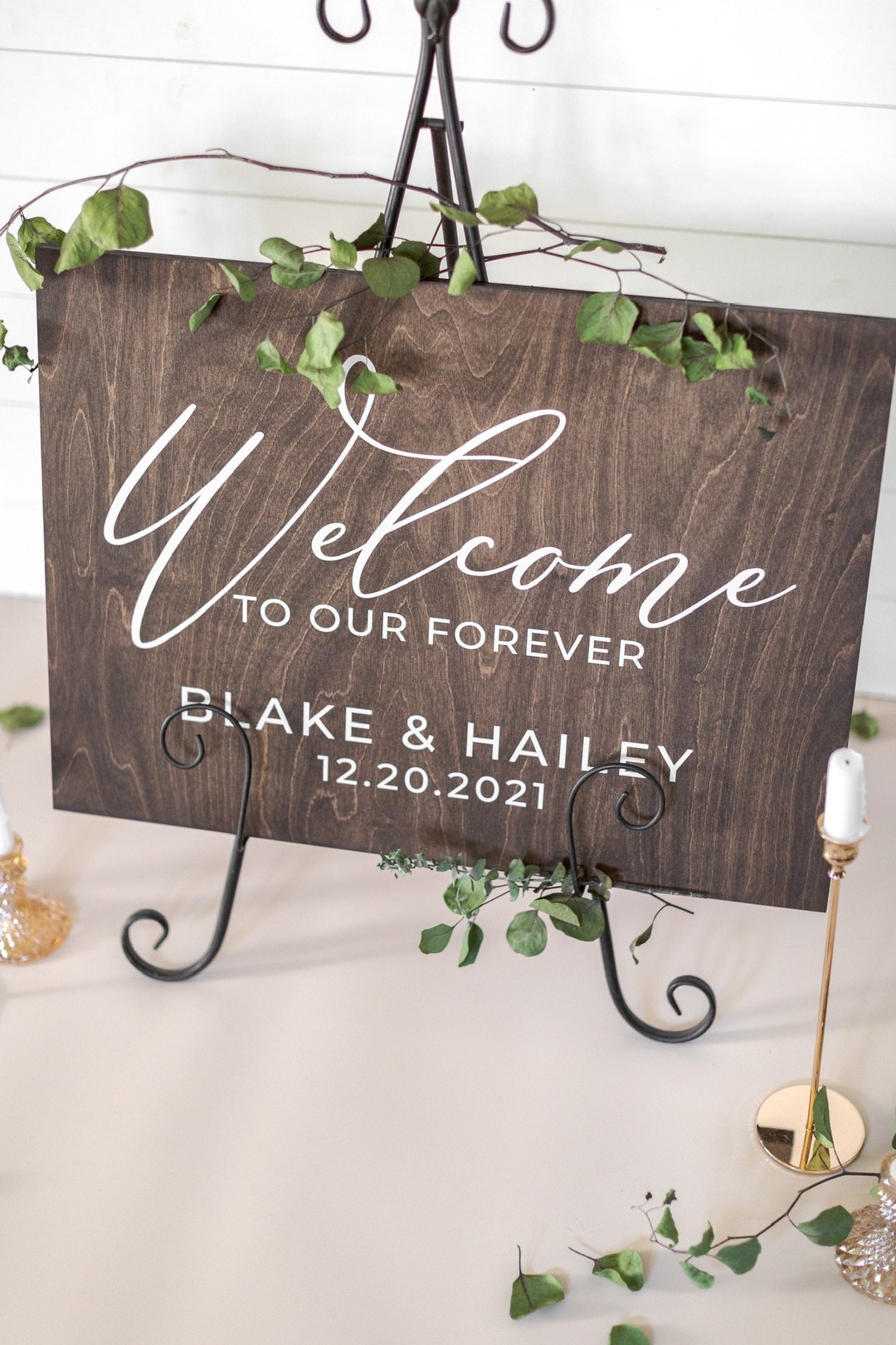Wedding Welcome Sign, Custom Wood Wedding Sign, Welcome to Our Forever ...