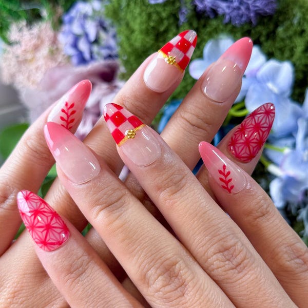 Nezuko Nails - Etsy