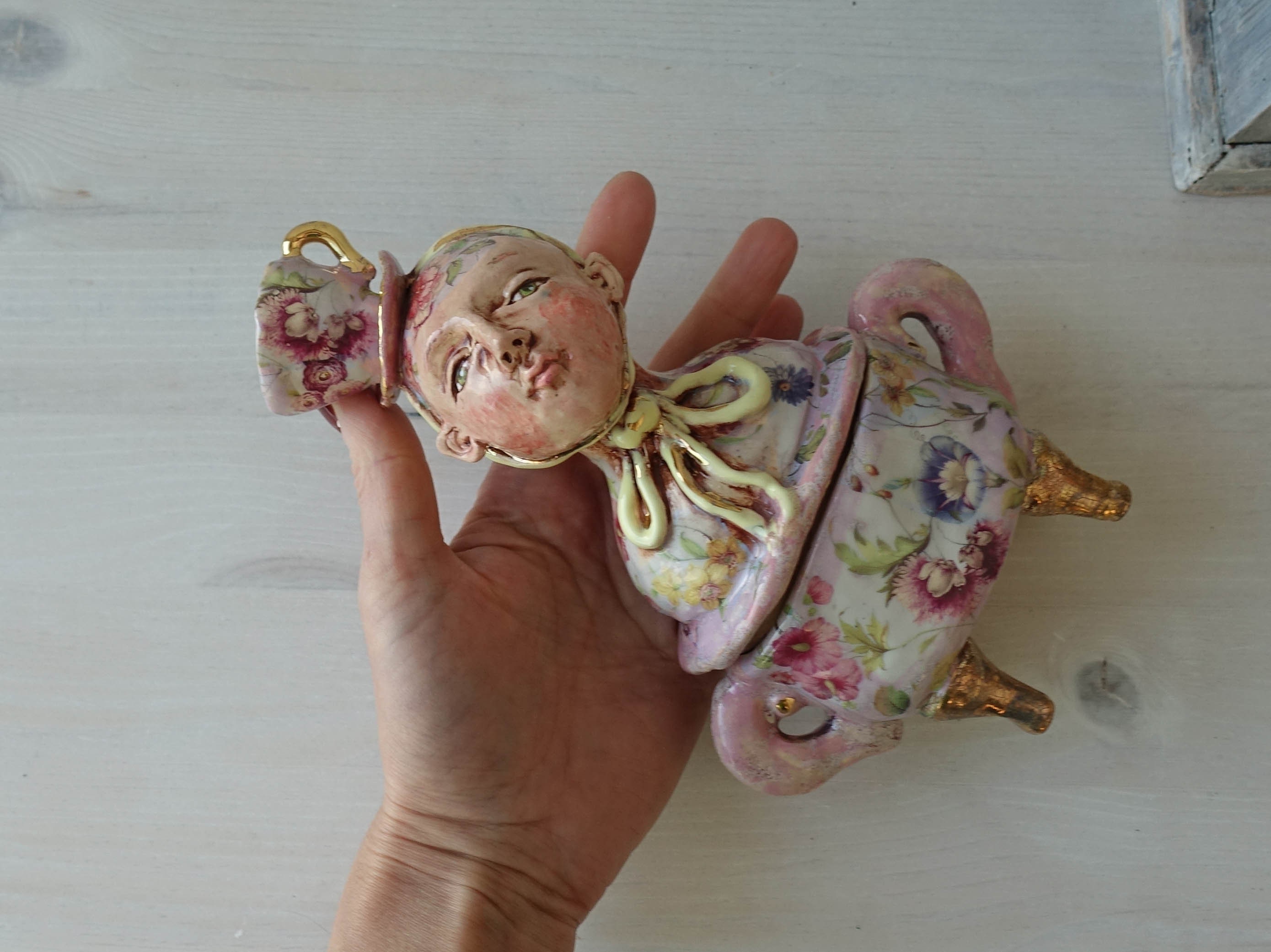 Ceramic Tea Box.pottery Figurines.ceramic Box in Handmade. Ceramic ART ...