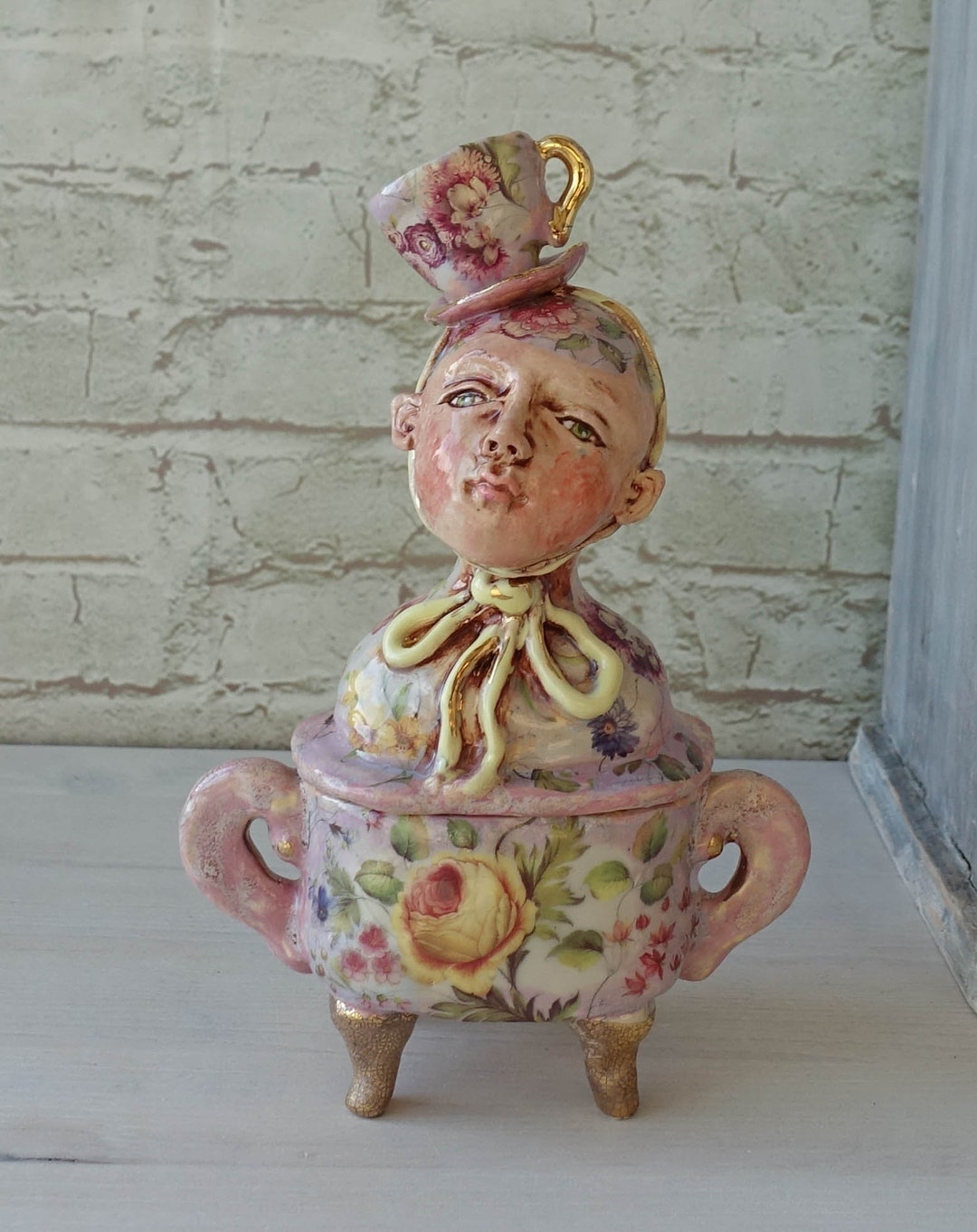 Ceramic Tea Box.pottery Figurines.ceramic Box in Handmade. Ceramic ART ...