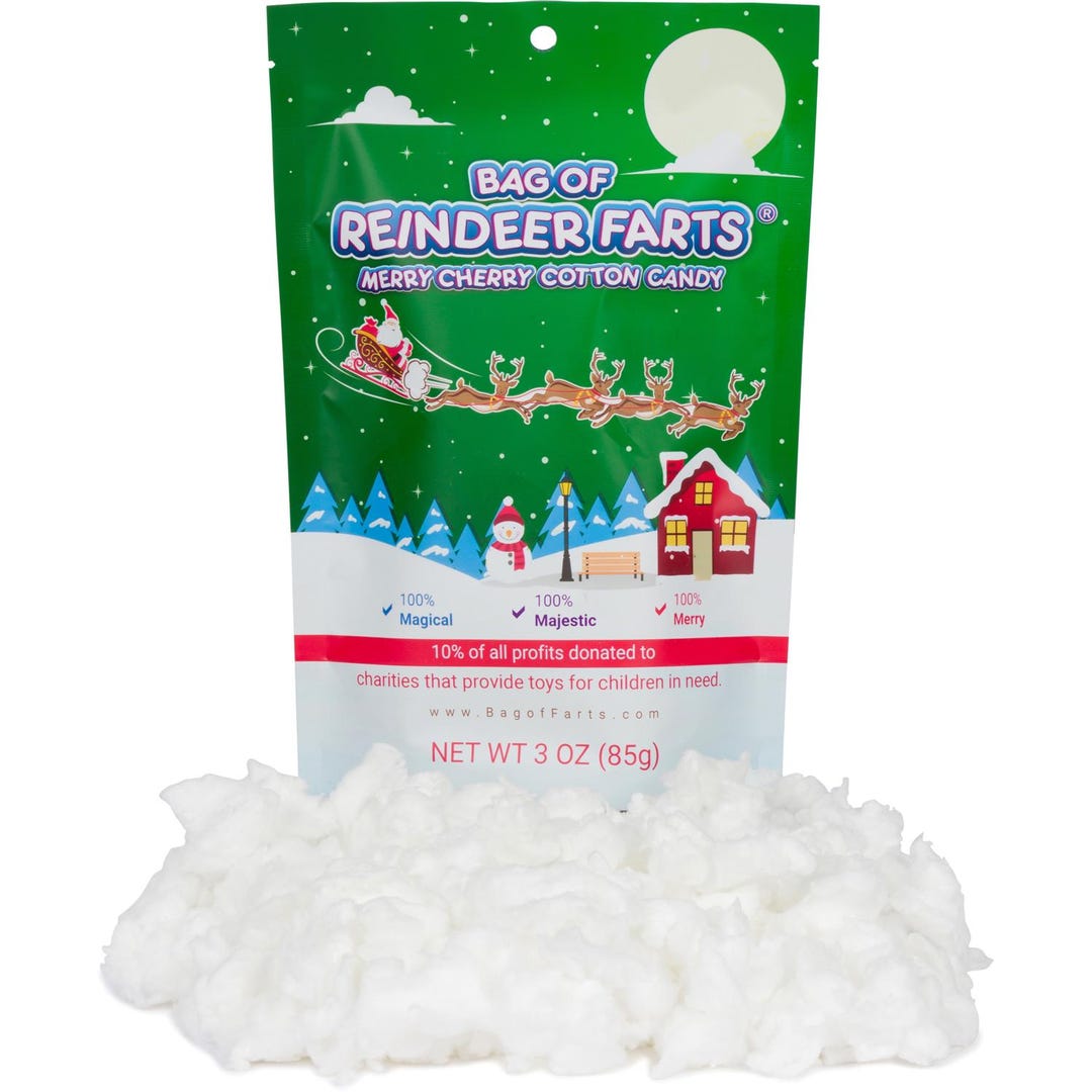 Bag of Reindeer Farts Merry Cherry Cotton Candy - Etsy