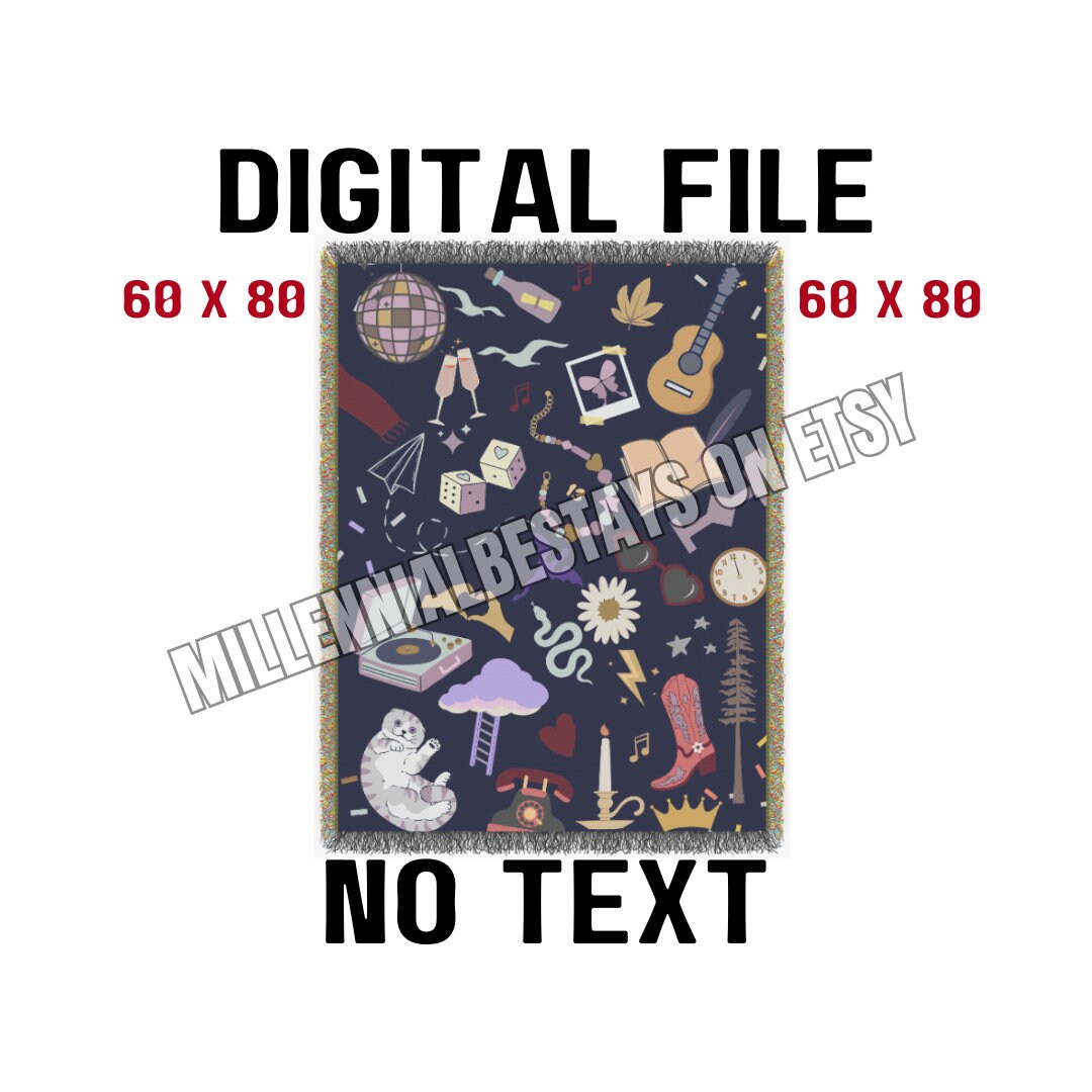 Swiftie Icons Without Text Digital Download for 60in by 80in Woven ...
