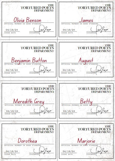 PRINTABLE - TTPD Membership Cards - Etsy