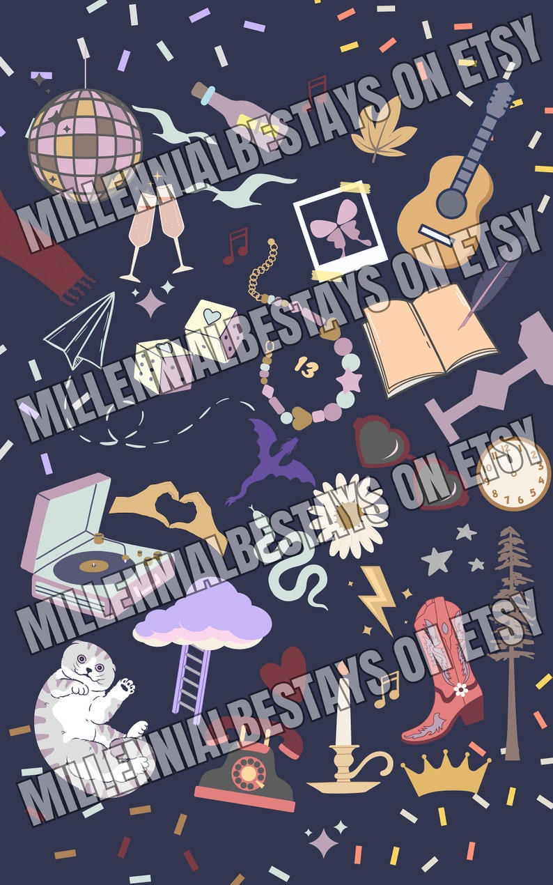 Swiftie Icons Without Text Digital Download for 60in by 80in Woven ...