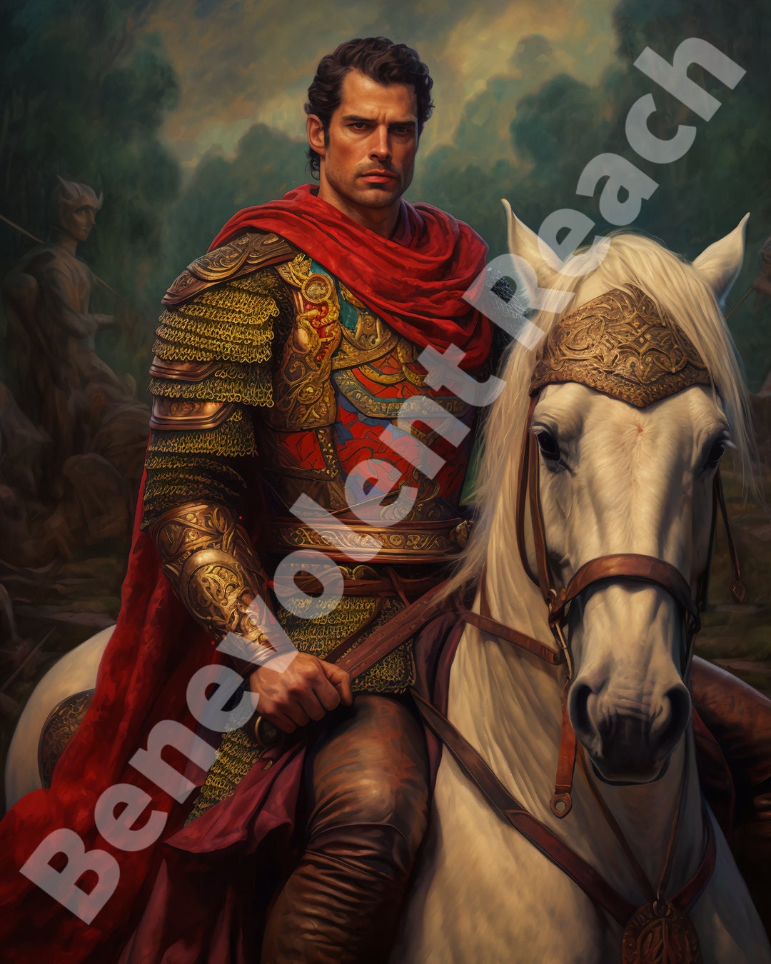 Poster- Roman Soldier on Horse, Classic Art Style Painting - Etsy