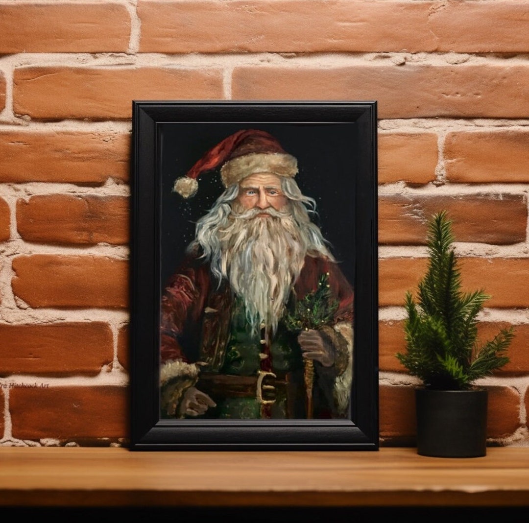 8x10 & 5x7 Holiday Art Print, Santa Clause, Prancer Reindeer, Elf ...