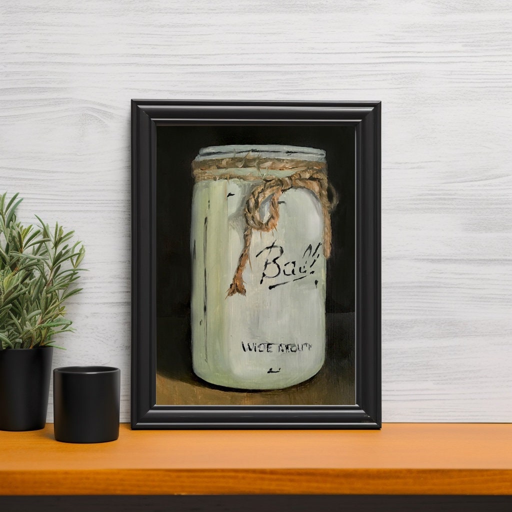 Ball Canning Jar Realism Still Life Small Oil Painting - Etsy